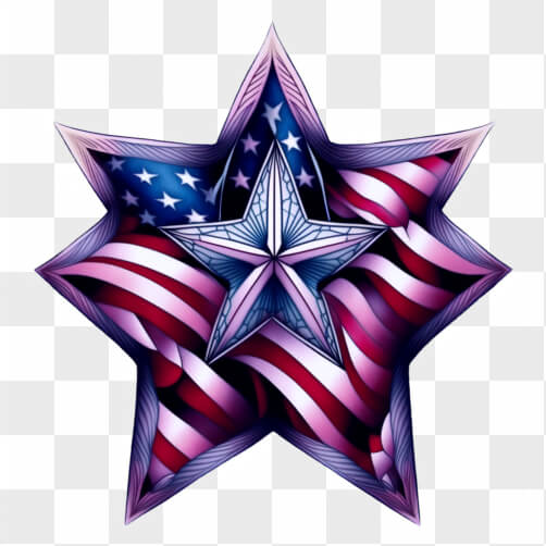Download Patriotic Star-Shaped Design with American Flag PNGs Online ...