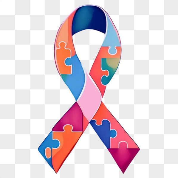 Download Colorful Ribbon with Puzzle Pieces PNGs Online - Creative Fabrica