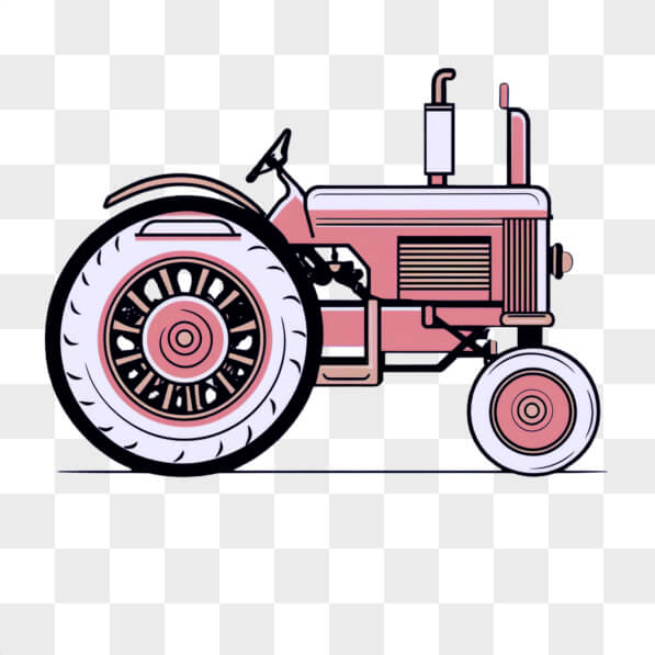 Download Illustration of a Pink Tractor PNGs Online - Creative Fabrica