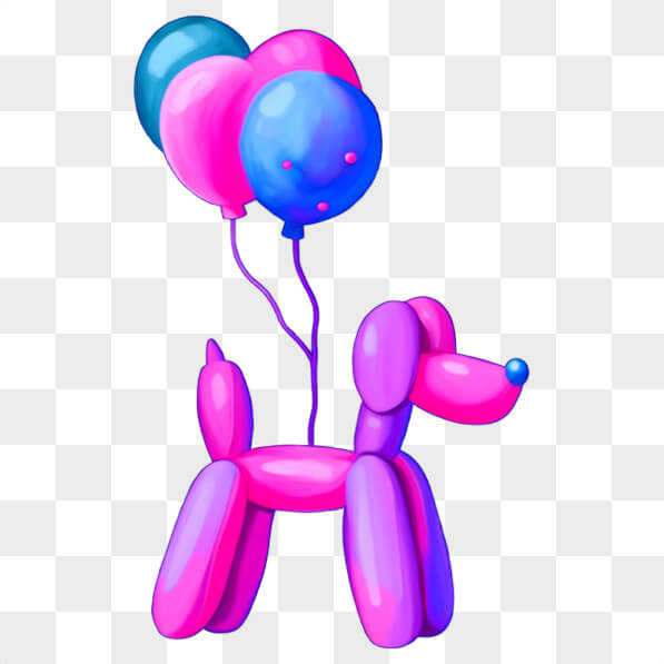 Descarga Perro de Globos Rosa con Globos Azules y Morados PNGs En Línea ...