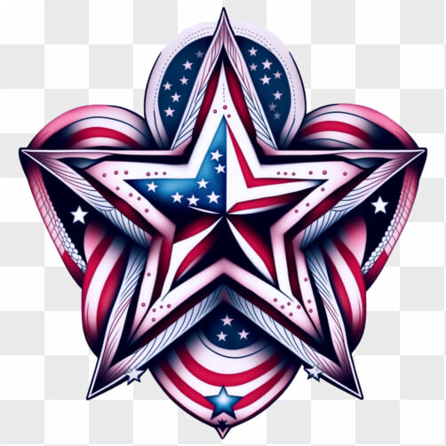 Download Patriotic Star-Shaped Design with American Flag PNGs Online ...
