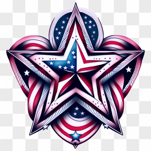 Download Patriotic Star-Shaped American Flag Design PNGs Online ...