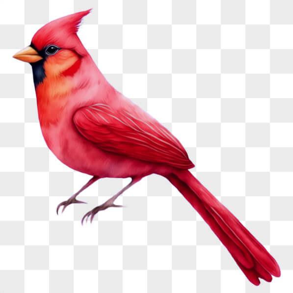 Download Red Cardinal Bird on Feet Against Black Background PNGs Online ...