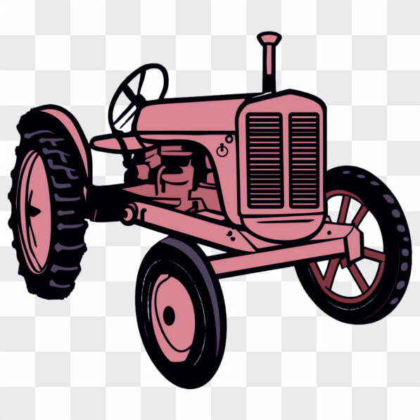 Download Illustration of a Pink Tractor PNGs Online - Creative Fabrica