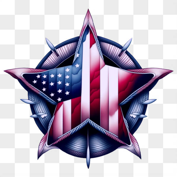 Download Star-Shaped Design with American Flag PNGs Online - Creative ...