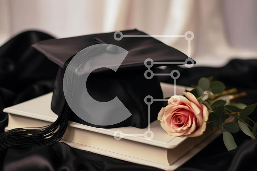 Descarga Toga de Graduación y Libros con Decoración de Rosa Fotos de ...