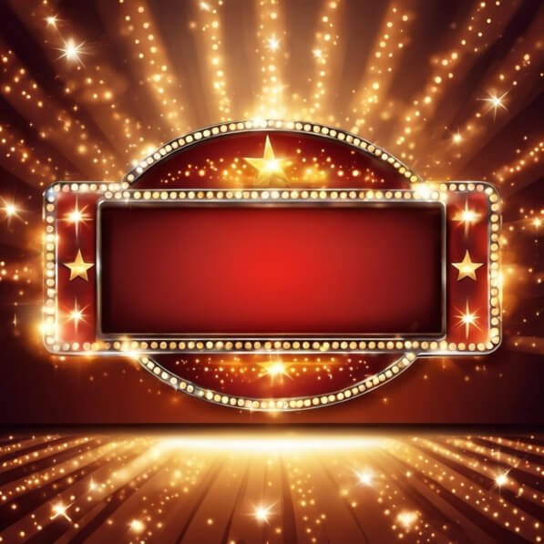 Download Illuminated Marquee Sign on Dark Background with Stars and ...