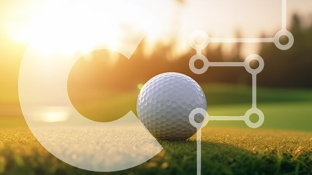 Serene Golf Ball Scene at Sunset stock photo | Creative Fabrica