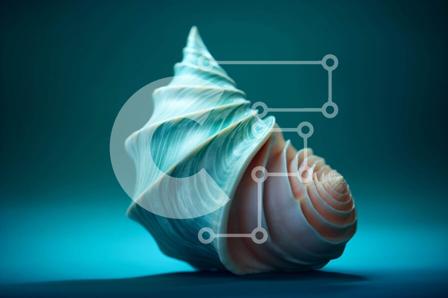 Download Large Conch Shell on Abstract Blue Background Stockphotos ...