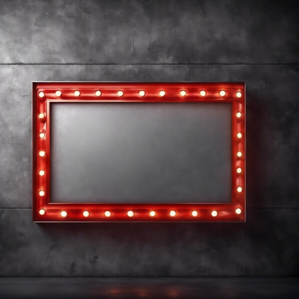 Descarga Marco Vacío con Luces Rojas Fondos En Línea - Creative Fabrica