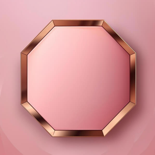 Download Octagonal Frame on Pink Background with Rose Gold Details ...