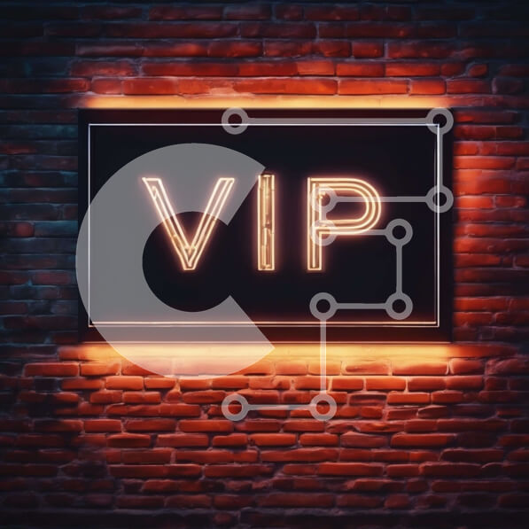 VIP Neon Sign on Illuminated Brick Wall stock photo | Creative Fabrica