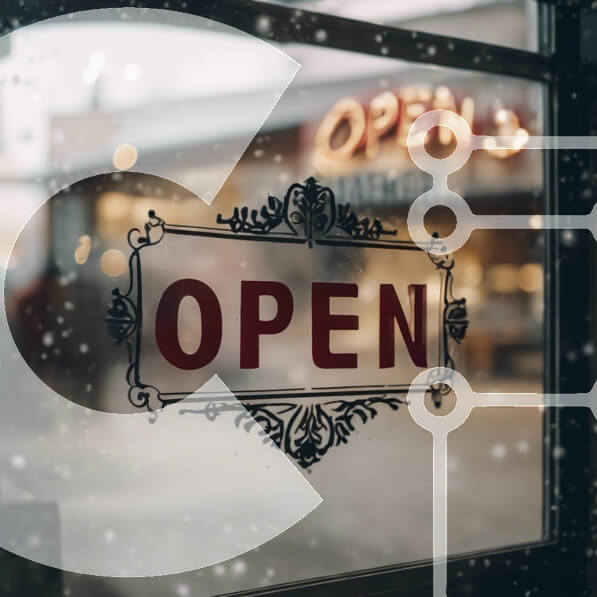 Window with Open Sign in Snow stock photo | Creative Fabrica