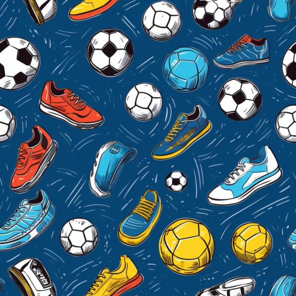 Download Colorful Soccer Balls and Shoes Seamless Pattern Patterns ...