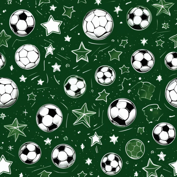 Download Green Sports Pattern with Soccer Balls and Stars Patterns ...