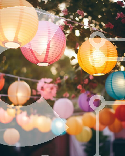 Colorful Paper Lanterns for Celebrations Outdoors stock photo ...