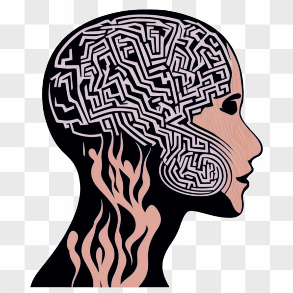 Descarga Ilustración Intrincada de Laberinto Cerebral PNGs En Línea ...