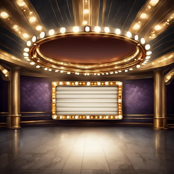 Download Empty Theatre Room with Circular Stage and Spotlights ...