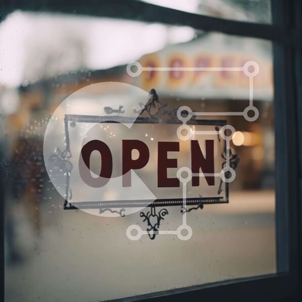 Download Window with Open Sign and People Entering Store Stockphotos ...