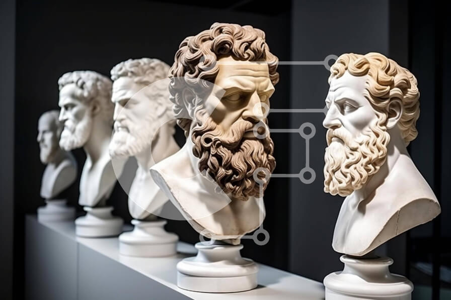 Estátuas de filósofos gregos antigos no Metropolitan Museum of Art ...