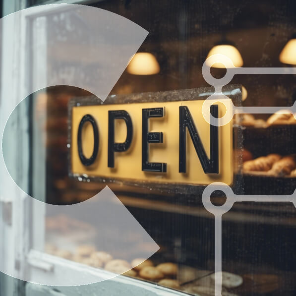 Bakery with 'Open' Sign and Delicious Pastries stock photo | Creative ...