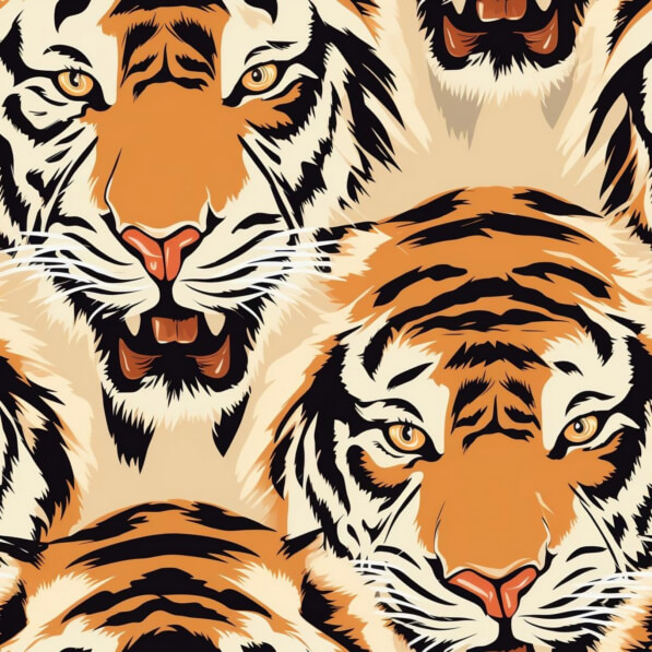 Download Seamless Tiger Head Pattern Patterns Online - Creative Fabrica