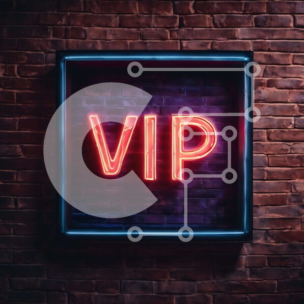 Download Luxe Neon 'VIP' Bord op Bakstenen Muur Stockfoto's online op ...