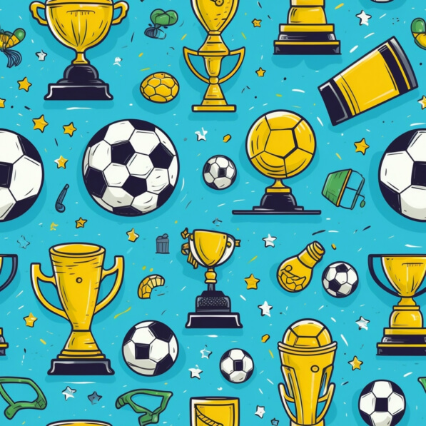 Download Sports Theme Seamless Pattern with Trophies and Cups Patterns ...