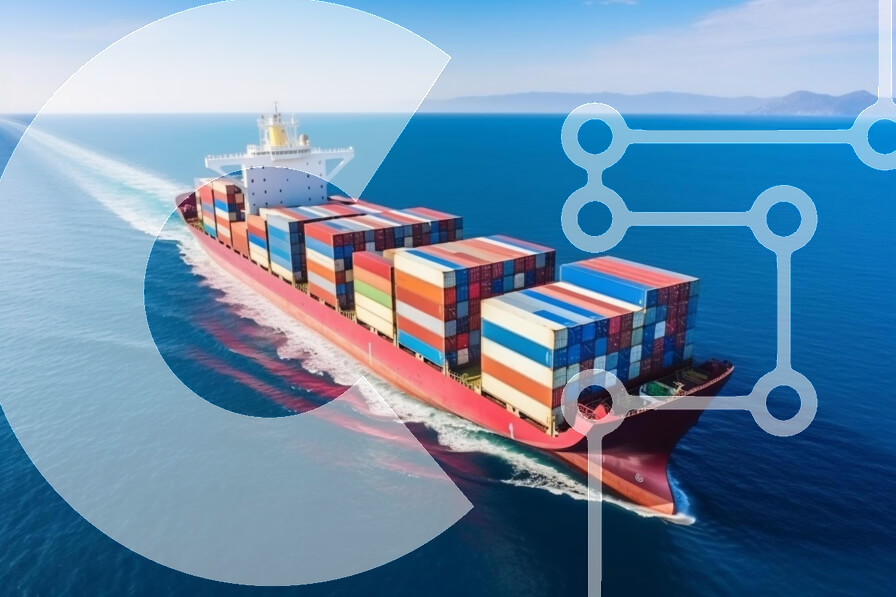 Imagem Aérea de um Navio Porta-Contentores Navegando no Oceano banco de ...