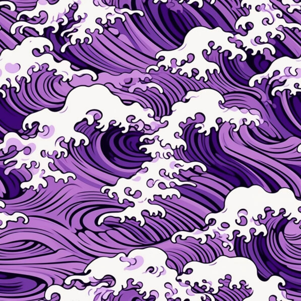 Download Seamless Purple and White Wave Pattern with Great Wave ...