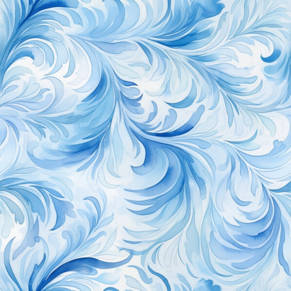Download Blue and White Abstract Pattern with Swirls and Flowers ...