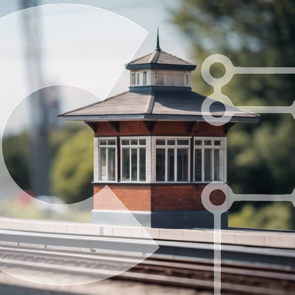 Observation Tower on Train Tracks with Surrounding Trees stock photo ...