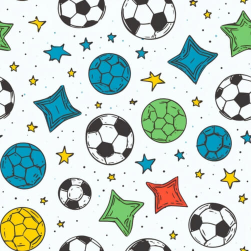 Download Colorful Sports Pattern with Soccer Balls and Stars Patterns ...