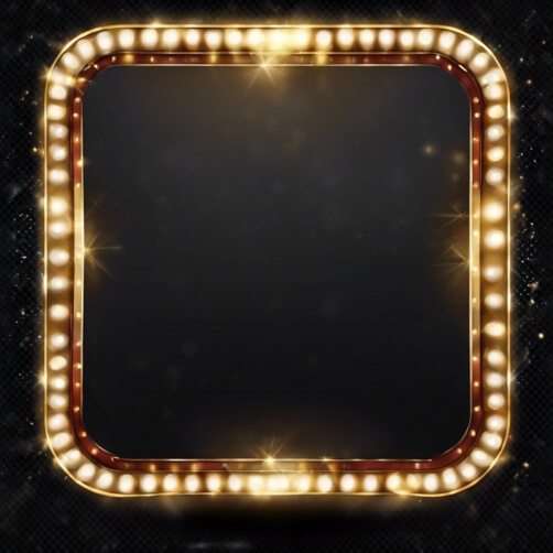 Download Illuminated Sign with Ribbons and Light Bulbs on Black ...
