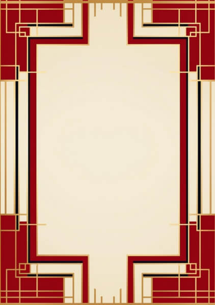 Download Art Deco Style Frame with Red Background and Gold Trim ...