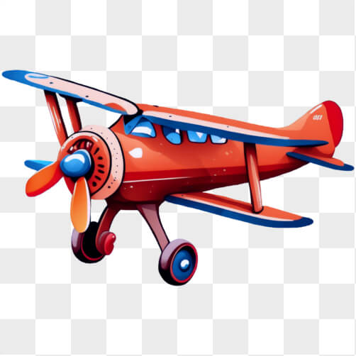 Download Cartoon Red Plane with Blue Propellers PNGs Online - Creative ...