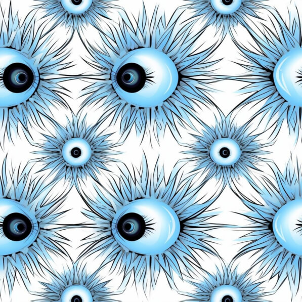 Download Blue Eyeball Seamless Pattern Patterns Online - Creative Fabrica