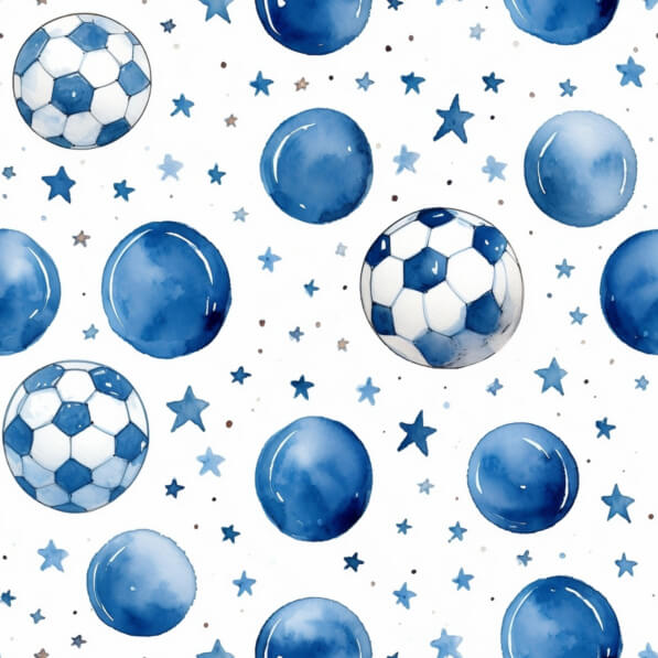 Download Blue and White Soccer Ball and Star Seamless Pattern Patterns ...