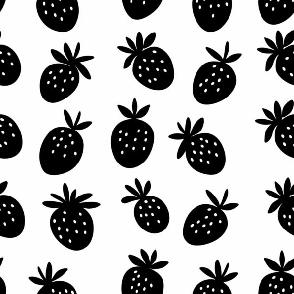Download Black Strawberry Pattern on White Background Patterns Online ...