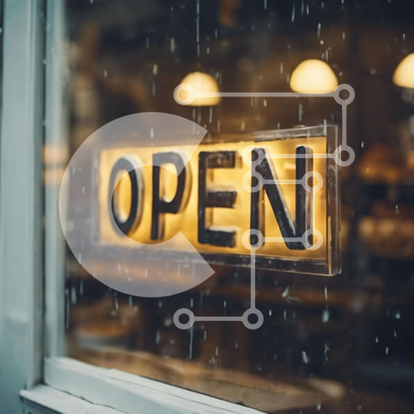 Download Yellow 'Open' Sign in Window Stockphotos Online - Creative Fabrica