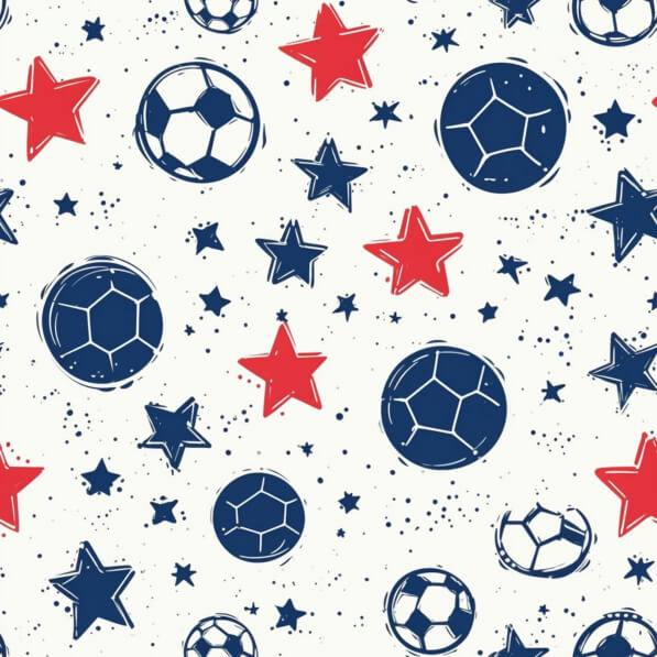 Download Seamless Sports Pattern with Soccer Balls and Stars Patterns ...