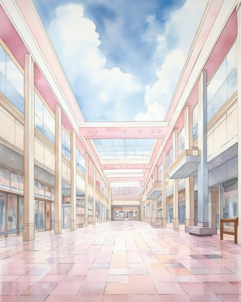 Download Modern Pink-Tiled Shopping Mall Backgrounds Online - Creative ...