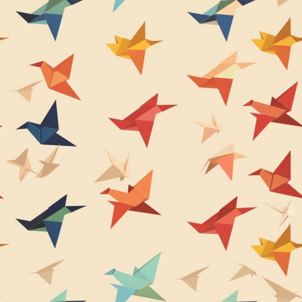 Download Colorful Origami Birds Flying Together Patterns Online ...