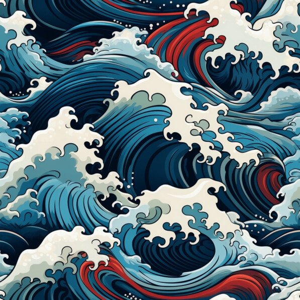 Download Ocean Waves Seamless Pattern Patterns Online - Creative Fabrica