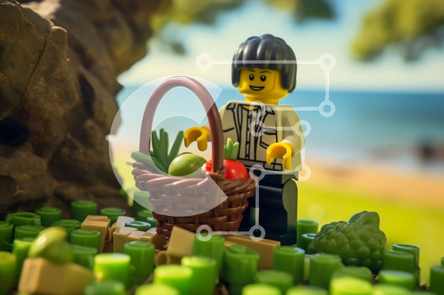 Télécharger Figurine Lego avec panier de fruits et légumes Photos Stock ...