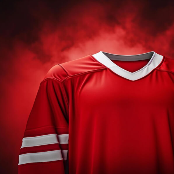 Download Red Hockey Jersey on Orange Background Mockups Online ...