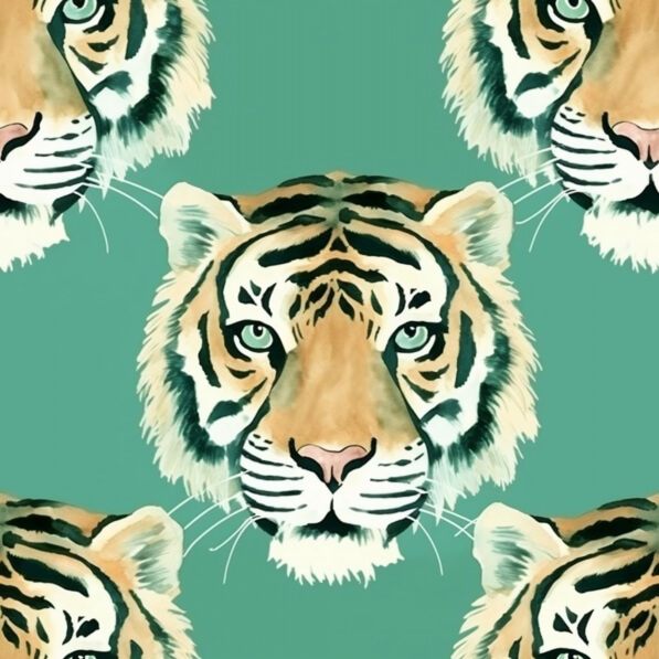 Download Tiger Head Pattern on Teal Background Patterns Online ...