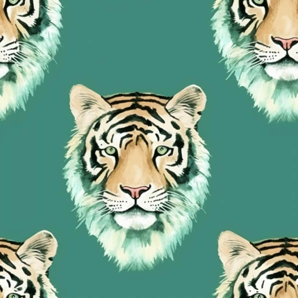 Download Tiger Head Pattern on Teal Background Patterns Online ...