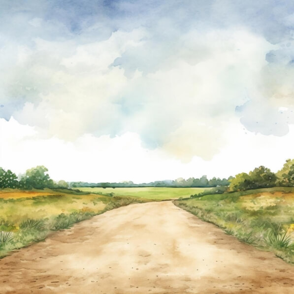 Download Watercolor Painting of Empty Dirt Road Backgrounds Online - Creative Fabrica