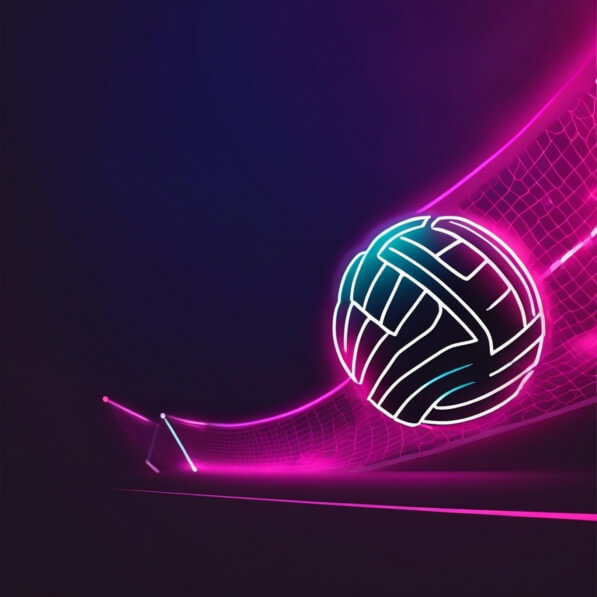 Download Neon-Lit Volleyball Ball and Net Backgrounds Online - Creative ...